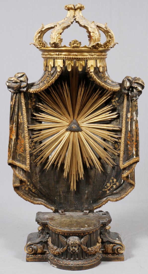 PARCEL GILT & CARVED WOOD RELIGIOUS SHRINE