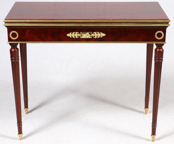 KINDEL 'WINTERTHUR' MAHOGANY CONSOLE/CARD TABLE