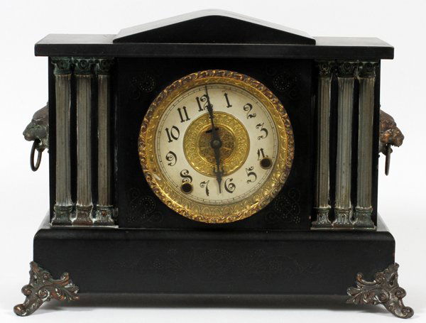 E. INGRAHAM CO. PAINTED WOOD MANTEL CLOCK : Lot 050418