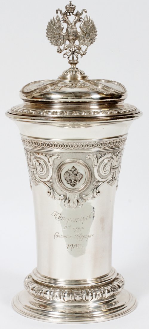 RUSSIAN SILVER COVERED TROPHY CUP K. FABERGE - May 16, 2015 ...