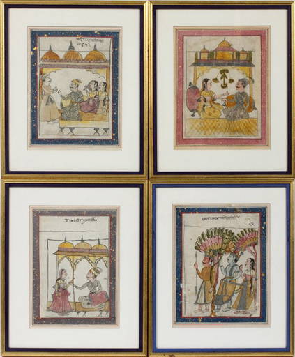 Rajput India Persian Miniatures Gouache