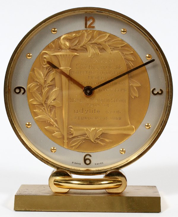 CONCORD WATCH CO. SWISS BRASS CLOCK DATED 1968