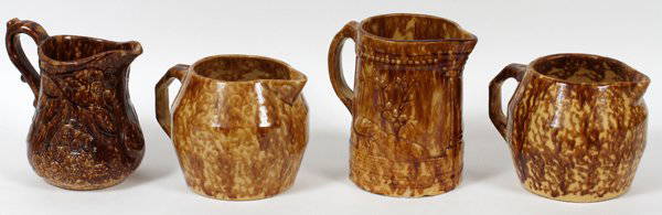 Rockingham Glazed Pottery Pitchers C. 1840 1900