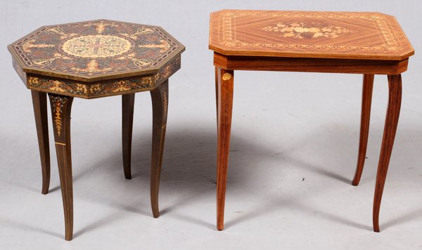 ITALIAN INLAID MUSIC BOX TABLES TWO & 22