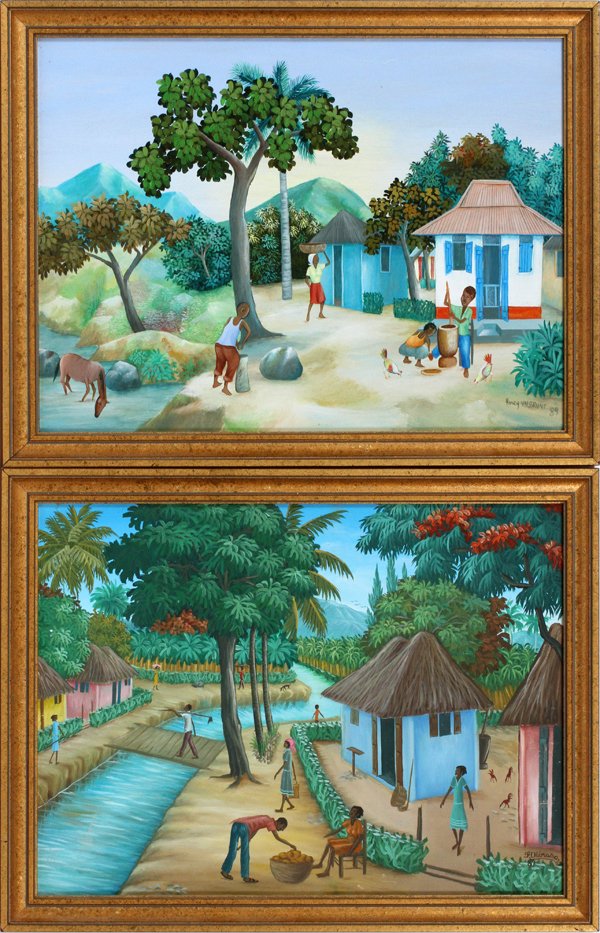 HENRY VALBRUNE & OTHER OIL ON WOOD PAINTINGS 1989