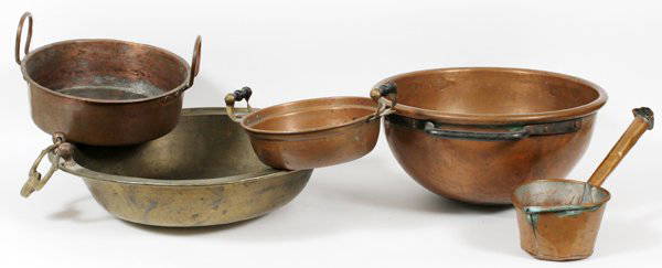 Vintage Brass & Copper Pots Five