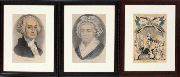 Martha And George Washington N. Currier Lithographs