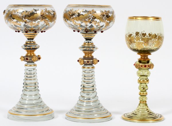 MOSER GILT DECORATED GLASS WINE GOBLETS C. 1900 - Jan 16, 2016 ...