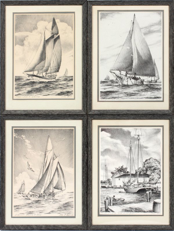 JOHN MOLL PENCIL DRAWINGS FOUR - Jan 16, 2016 | DuMouchelles in MI