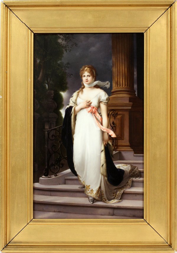 KPM HAND PAINTED PORCELAIN PLAQUE OF QUEEN LOUISA