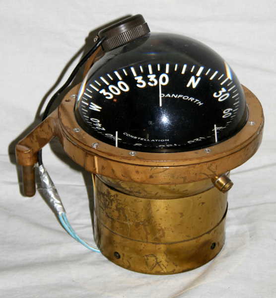 120113: DANFORTH "CONSTELLATION" BRASS SHIP'S COMPASS