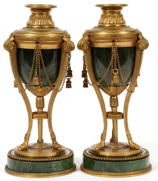 FRENCH GILT BRONZE-MOUNTED MARBLE CASSOULETS