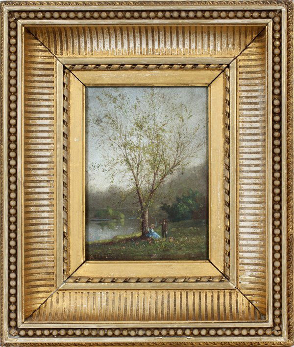 HENRY ARTHUR ELKINS OIL ON WOOD PANEL