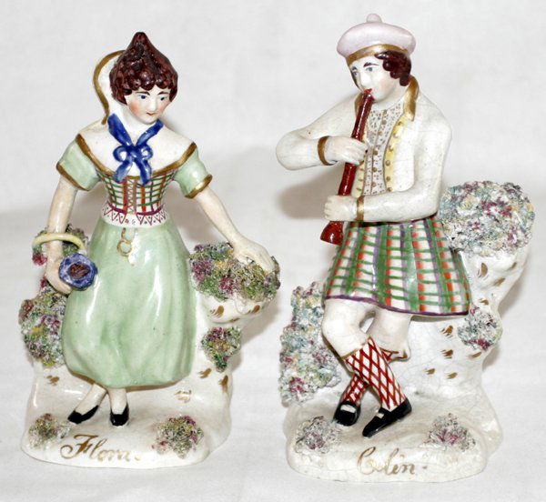 041019: STAFFORDSHIRE COLIN & FLORA PORCELAIN FIGURES
