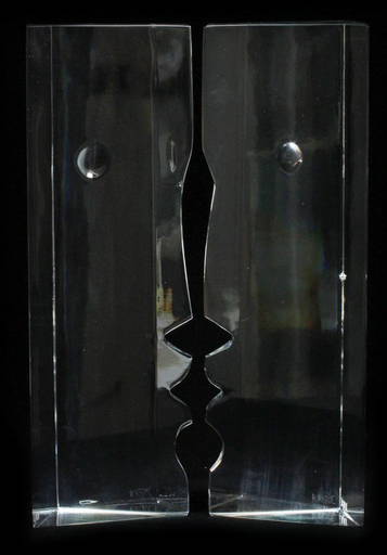 Baccarat Crystal Face Sculptures By Robert Rigot