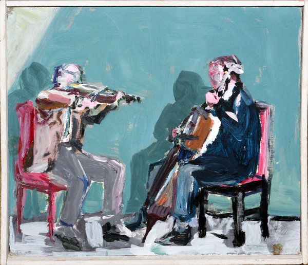 ROBERT QUALTERS ACRYLIC & OIL ON MASONITE 1966