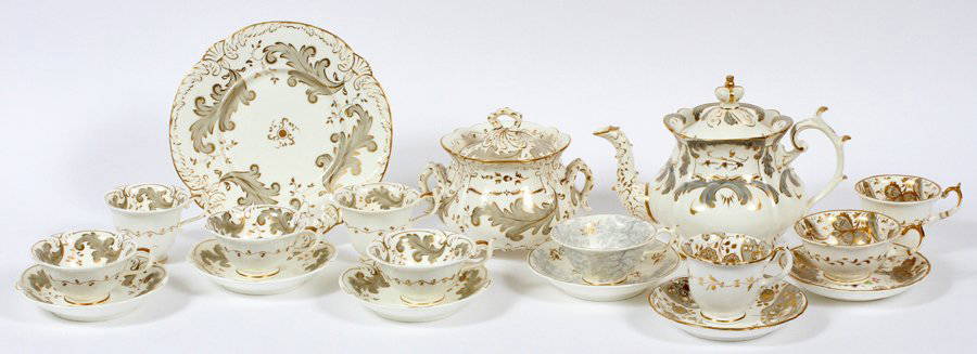 Rockingham Tea Set & Assorted Cups Circa 1830