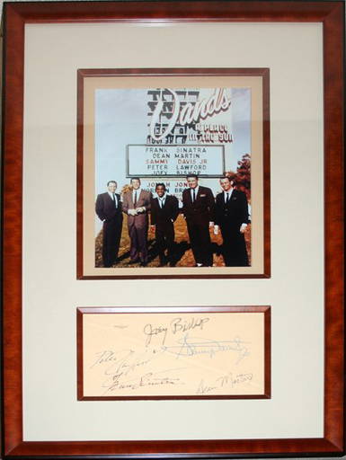 Autographs & Photo Of Las Vegas "rat Pack"