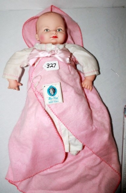 18" Miss Peep New Born Baby Doll Squeaker In Arms