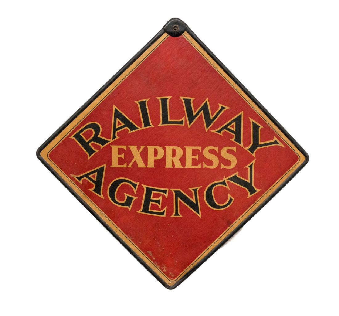 Two Sided Railway Express Agency Hanging Sign