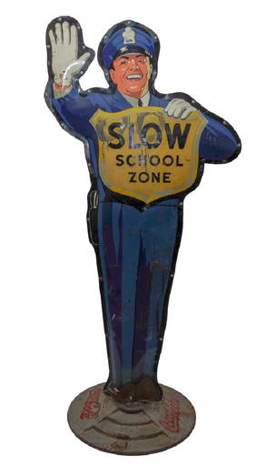 Coca Cola Policeman Painted Sign