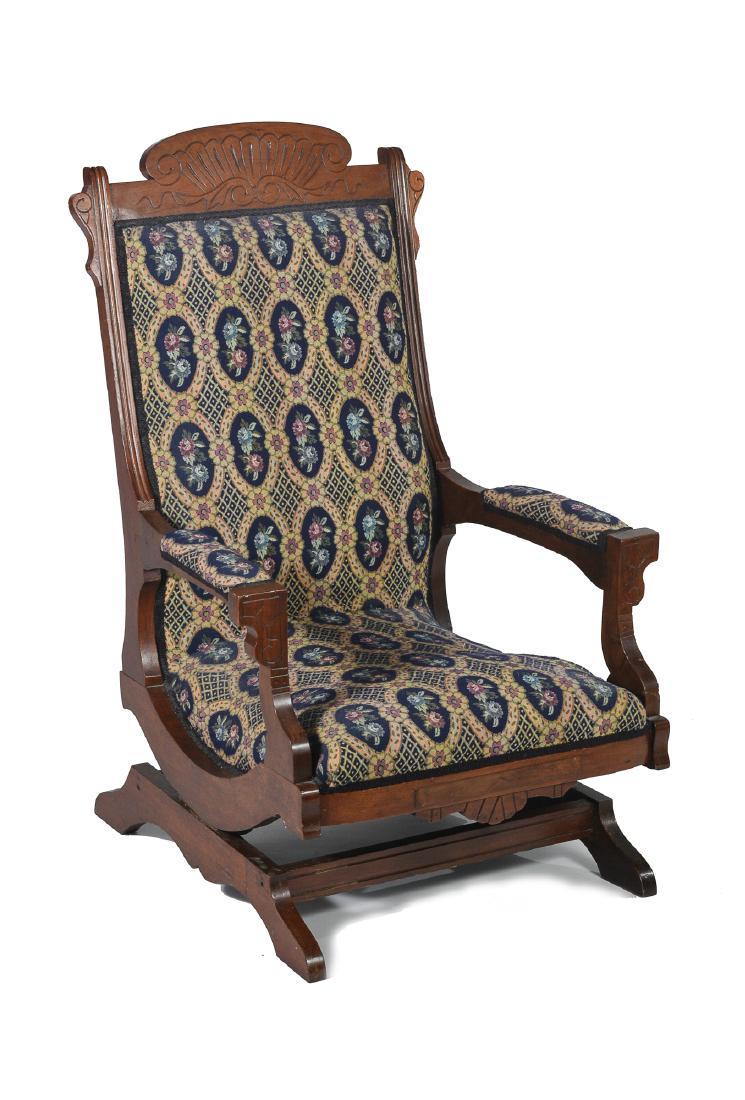 Walnut Eastlake Style Nursing Rocker