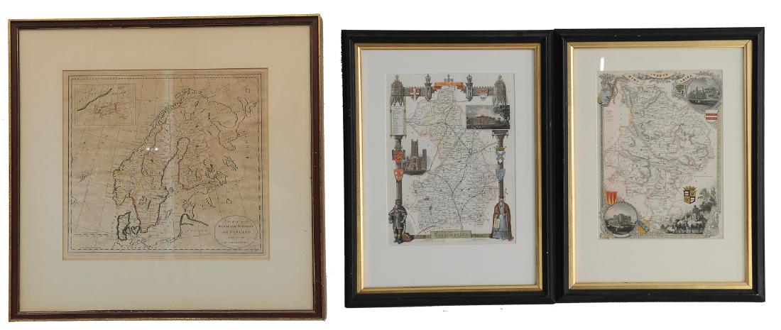 Three Hand Colored Maps