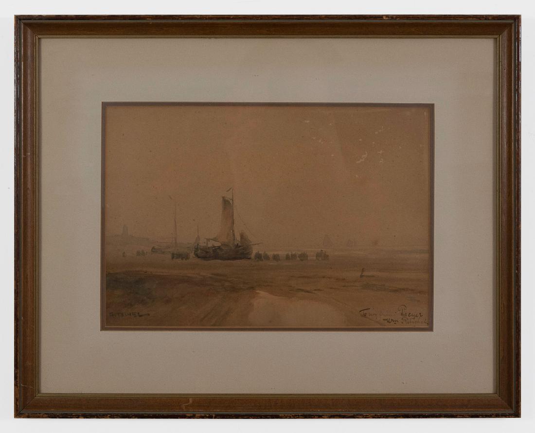 Watercolor of Boats by William Frederic Ritschel