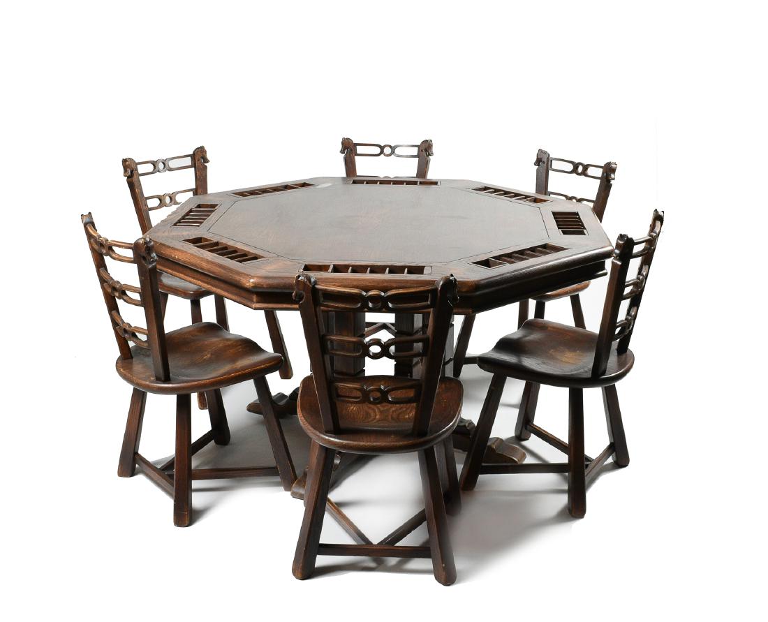 Romweber Oak Poker Table - Apalachin Mafia Conference