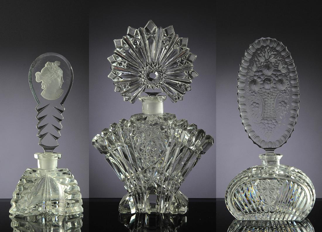 (3) Czech Crystal Clear Star Cut Perfume