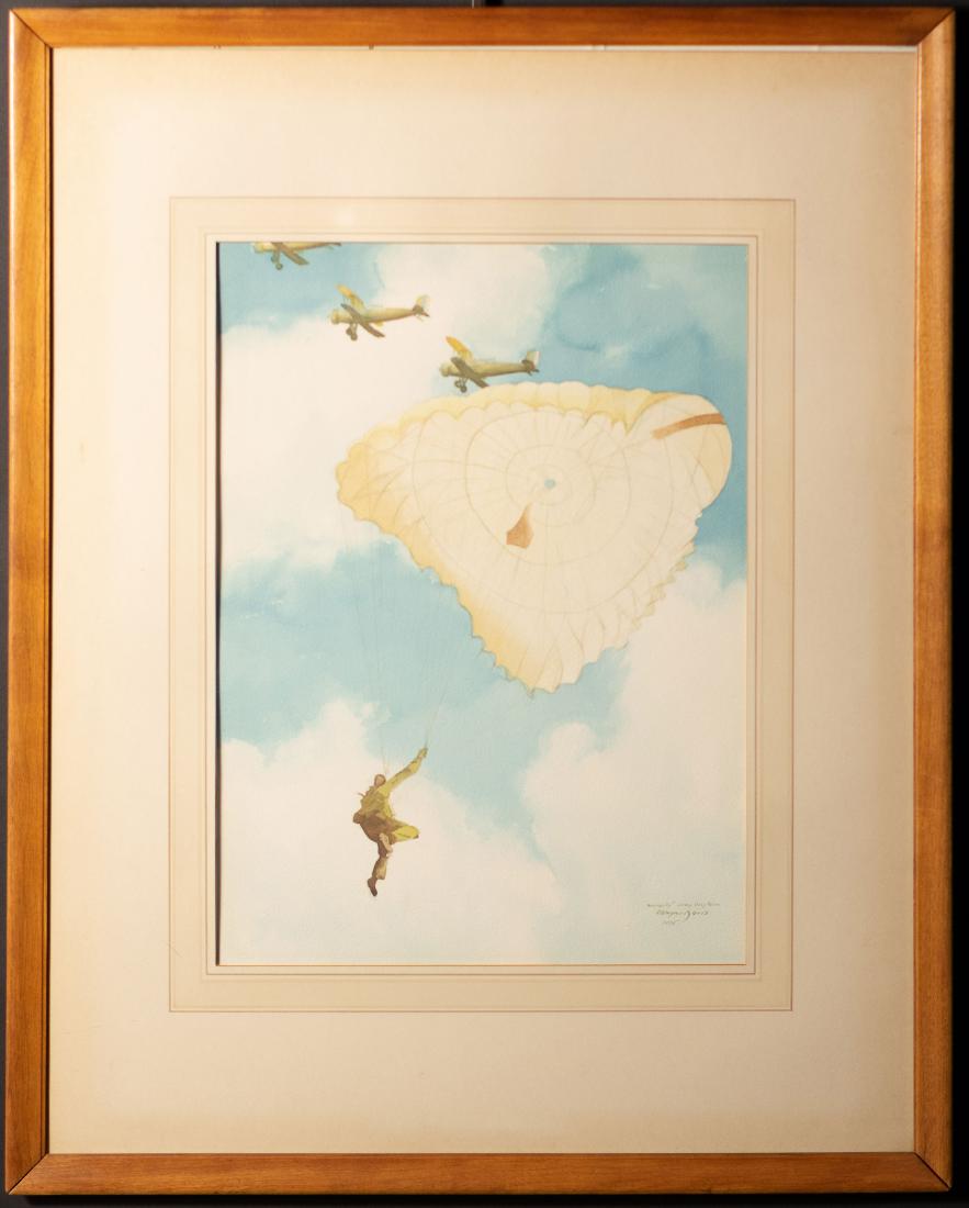 Watercolor Wayne Davis WWII America Army