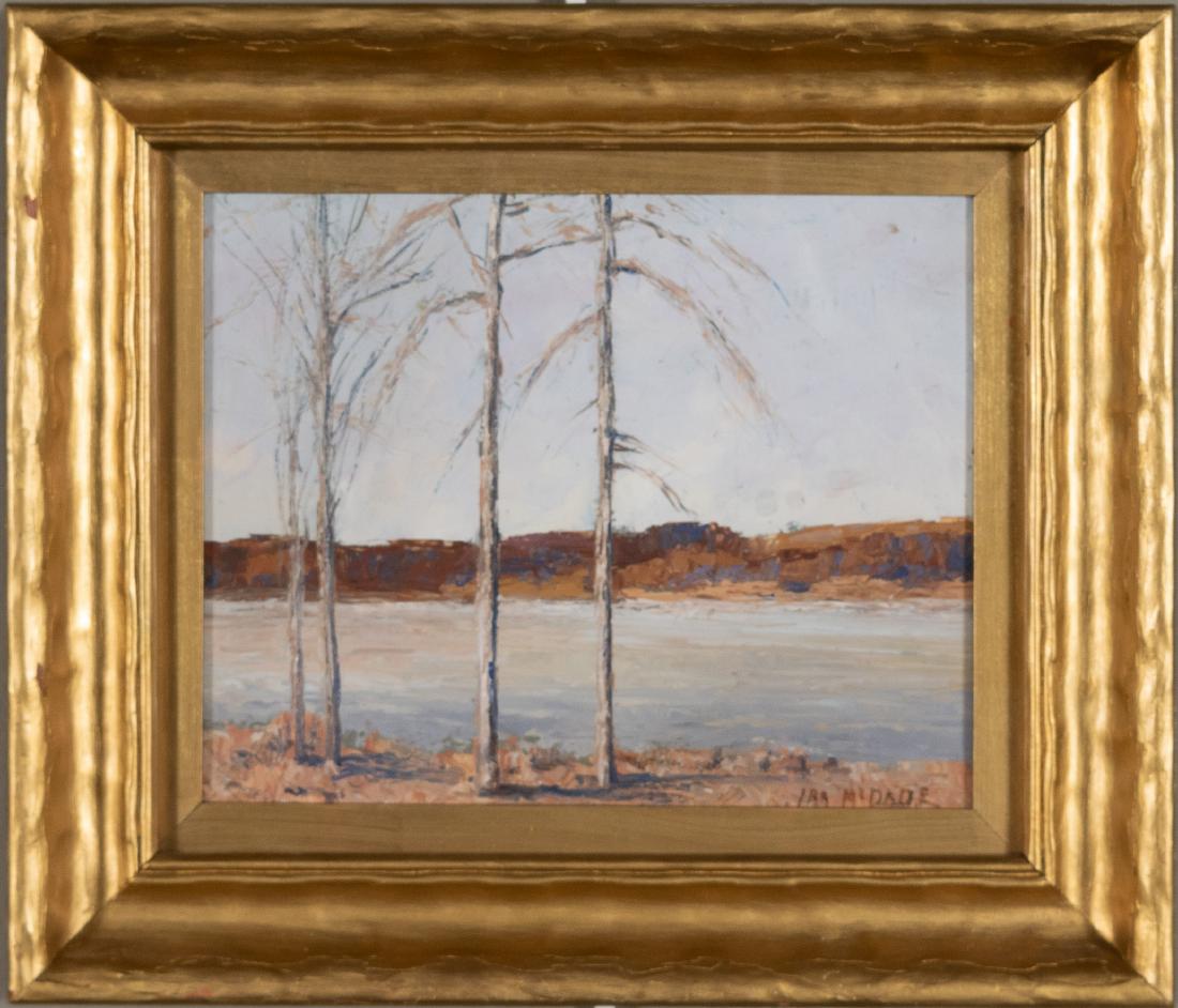 Ira McDade Oil on Board Birch Trees 1928