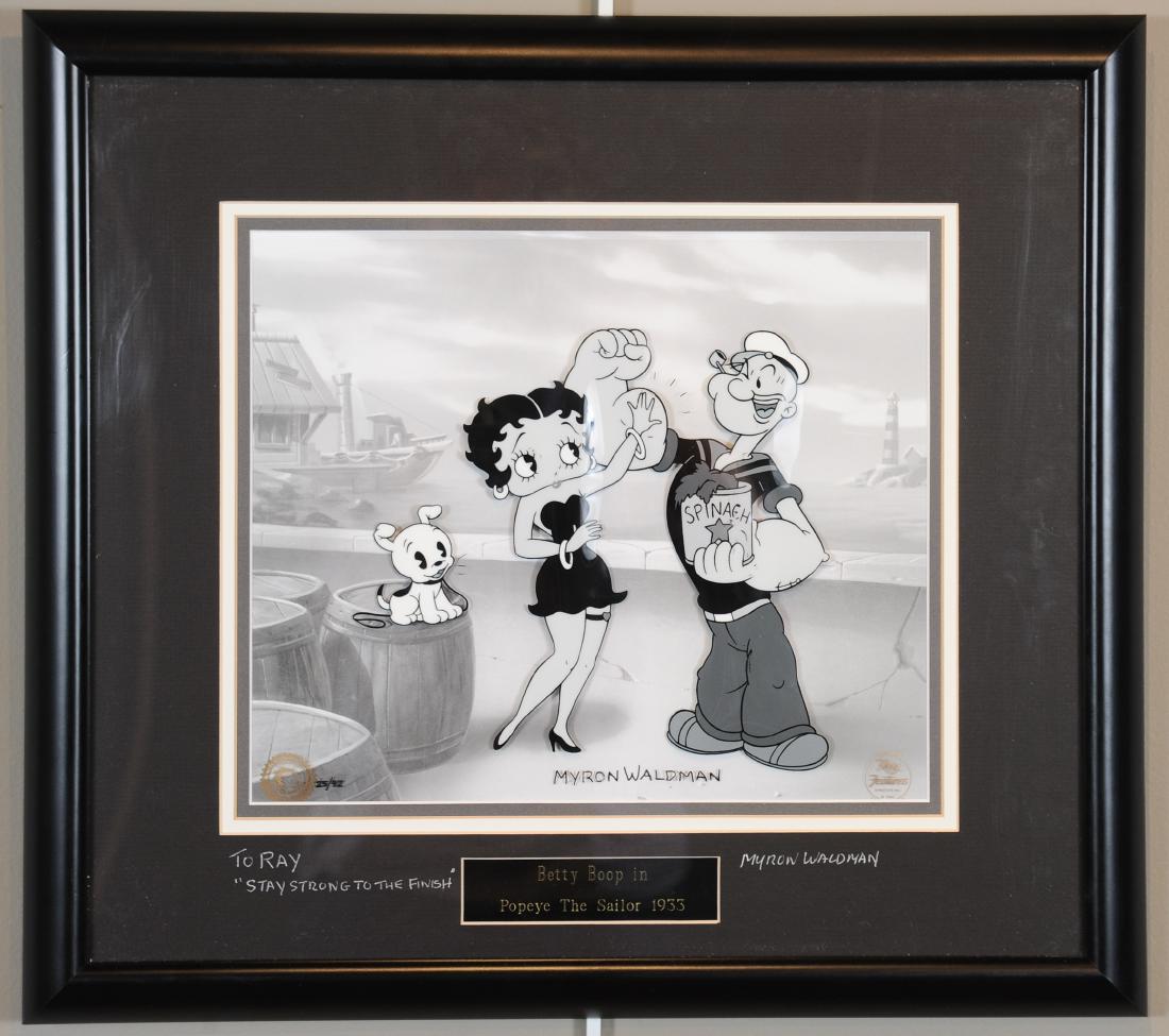 Myron Waldman Signed Popeye And Betty Boop Cel