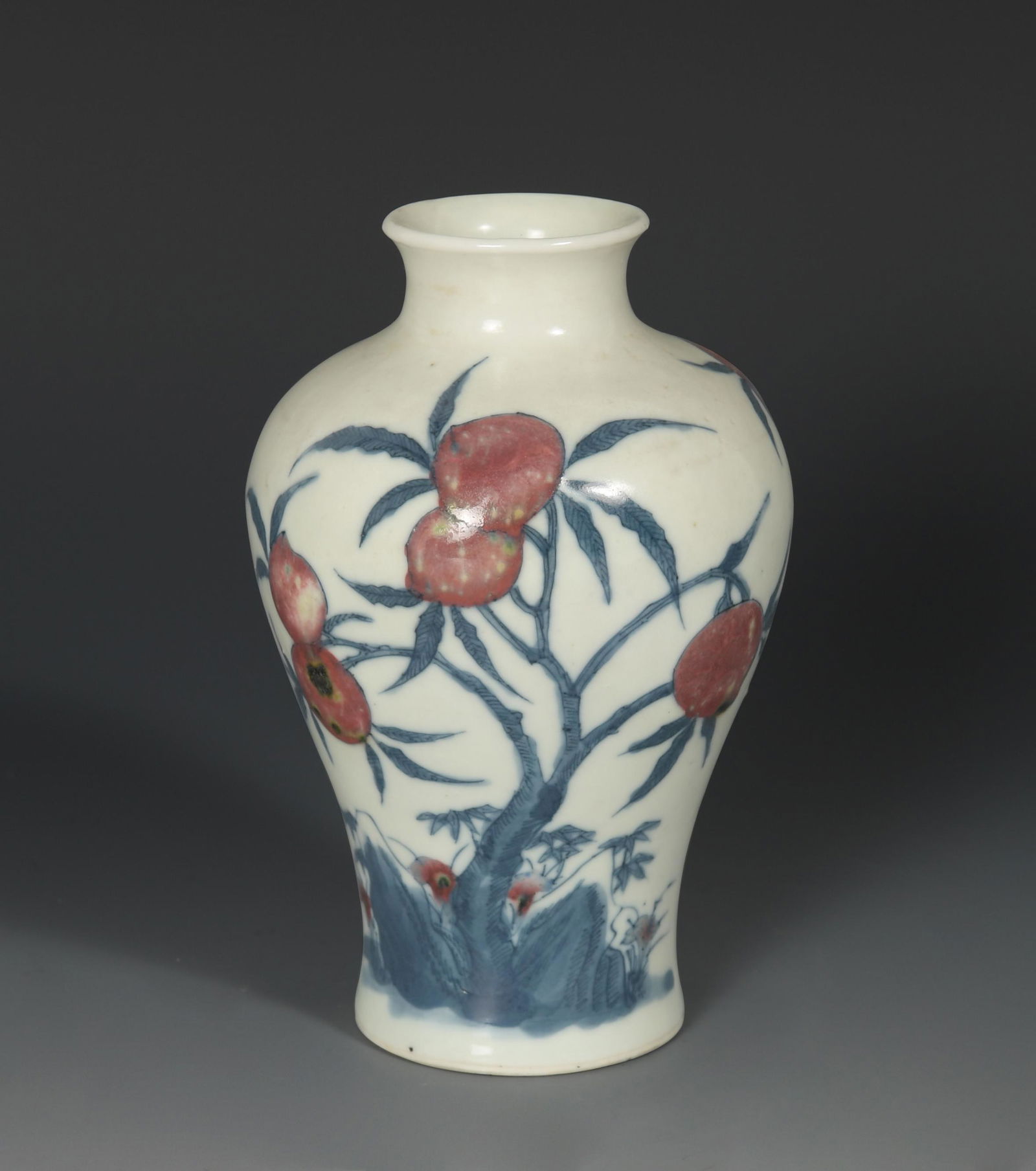 Chinese Underglaze Blue And Red Meiping, Late 19th Century