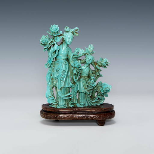 A Chinese carved turquoise figure, - Dec 04, 2022 | Oakridge Auction ...