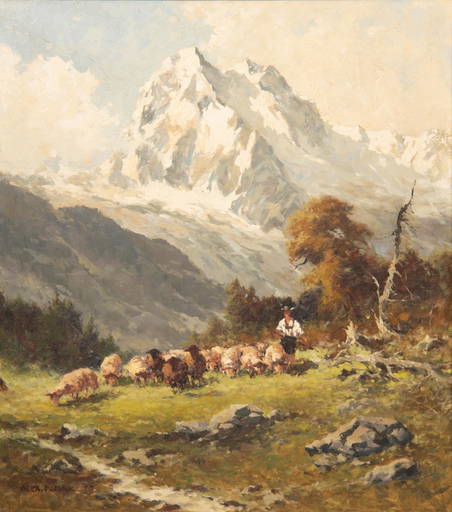 Alexander Follak (Russian-German, 1915-2006), Alpine Shepherd Scene ...