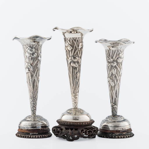 Three Chinese export silver vases, (#0101) on Dec 15, 2022 | Oakridge ...