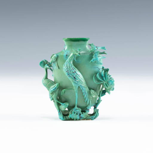 A Small Chinese Carved Turquoise Vase, 19th Century