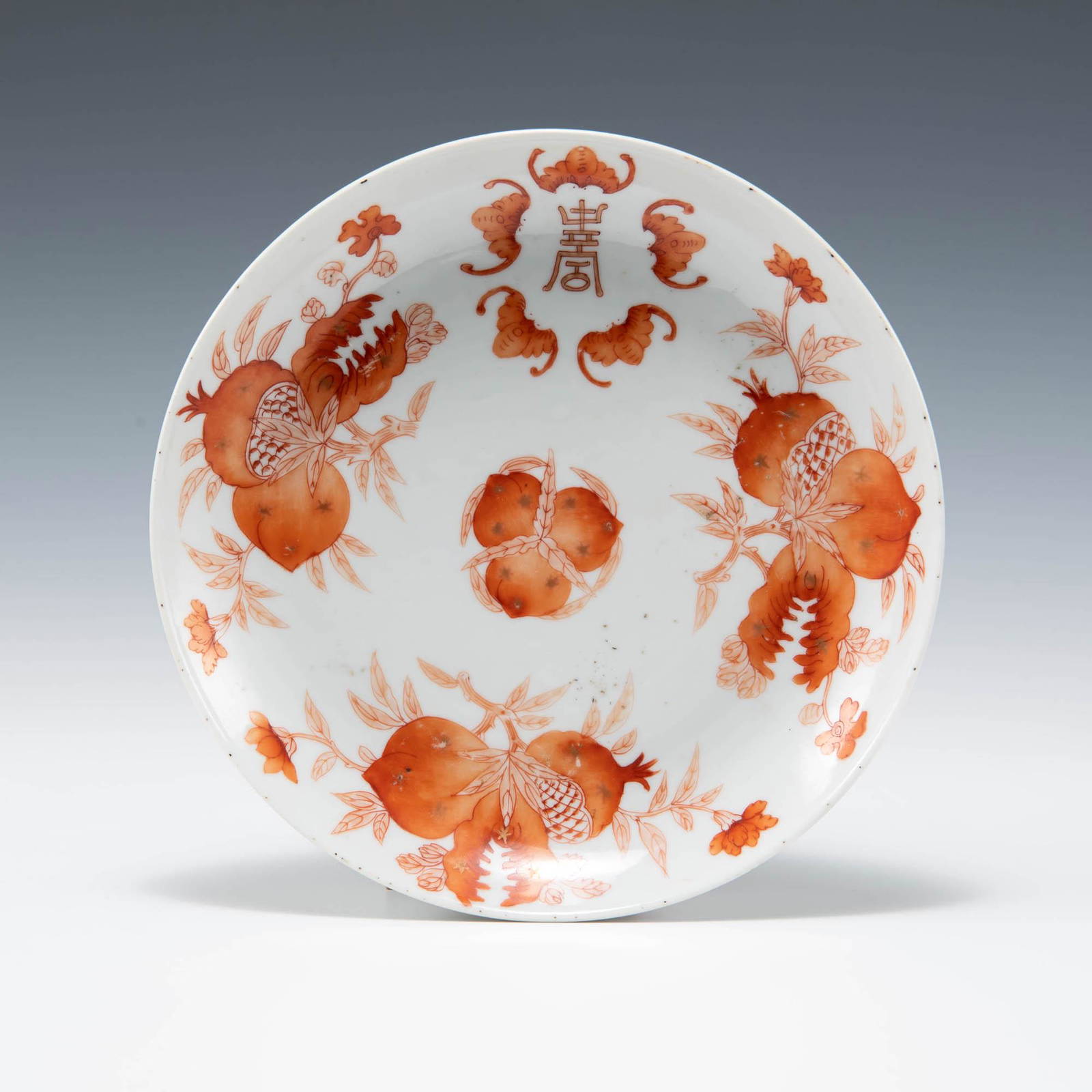 A Chinese Iron Red 'peach' Plate, Tongzhi Period, Qing Dynasty Auction