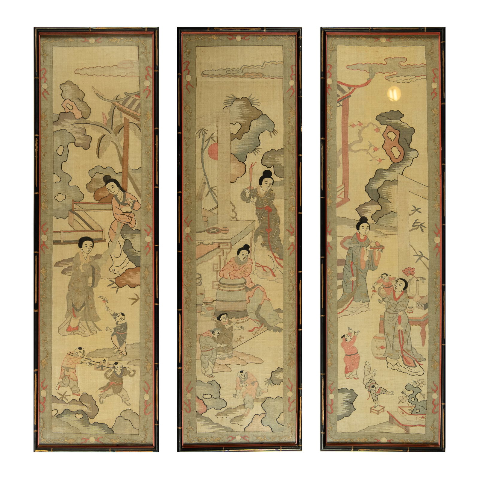 Three Chinese Kesi Panels, 19th Century Auction