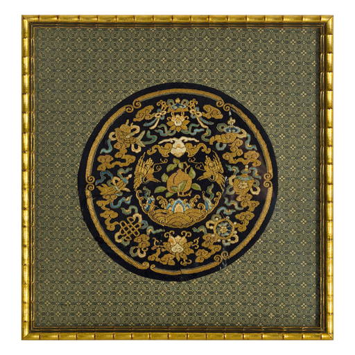 A Chinese Embroidered Roundel, 19th Century