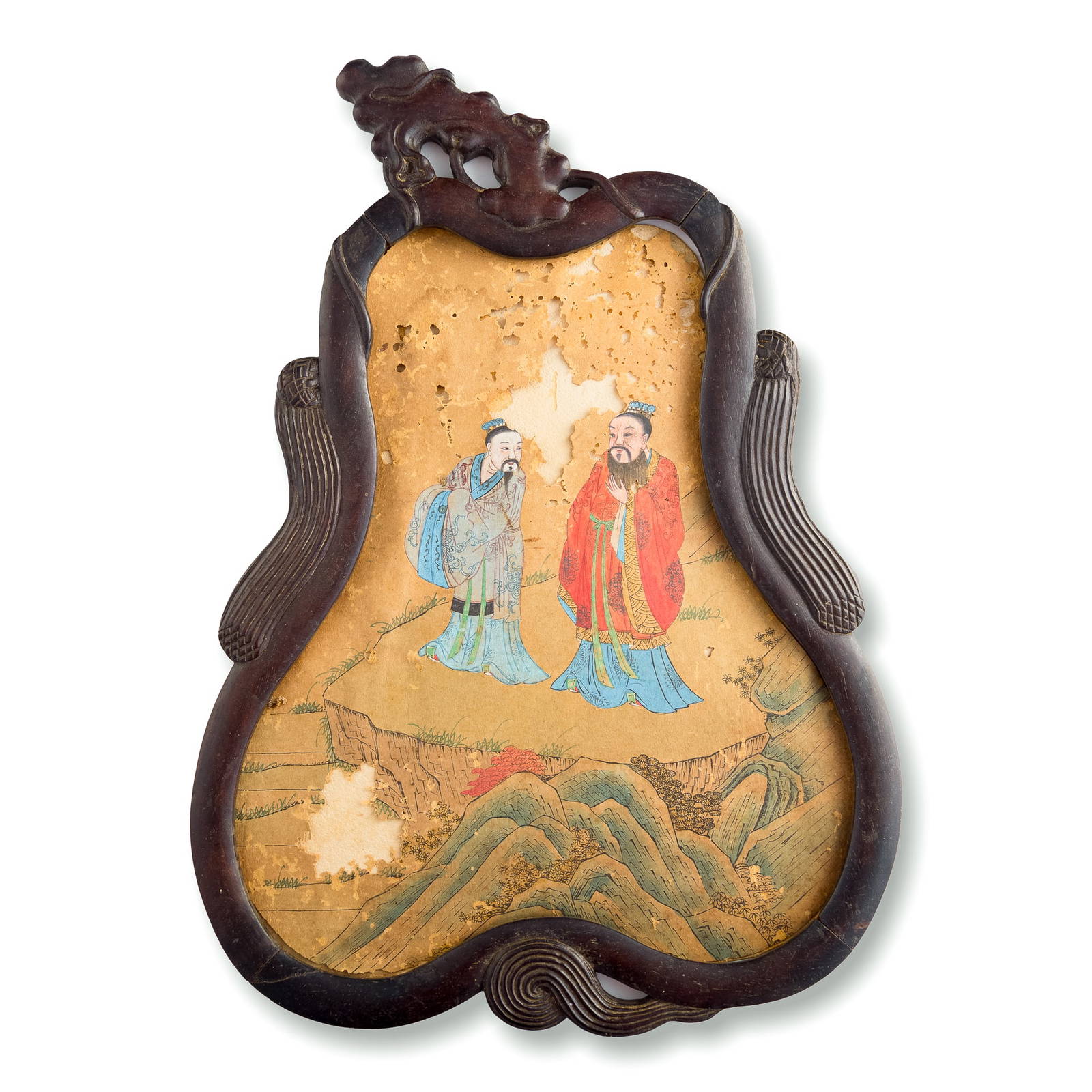 A Chinese Fan-shaped Panel, 19th Century Auction