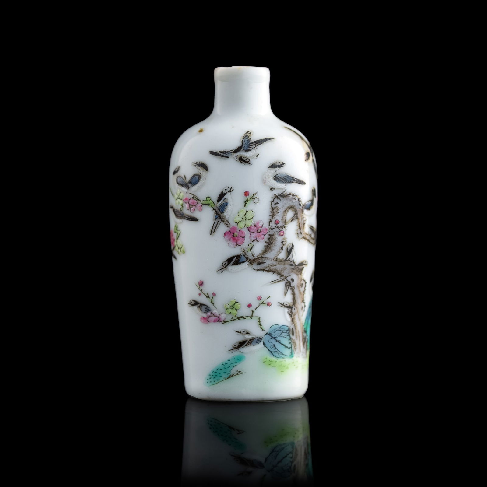 A Chinese Famille Rose ‘magpie’ And ‘plum Blossom’ Snuff Bottle, 19th ...