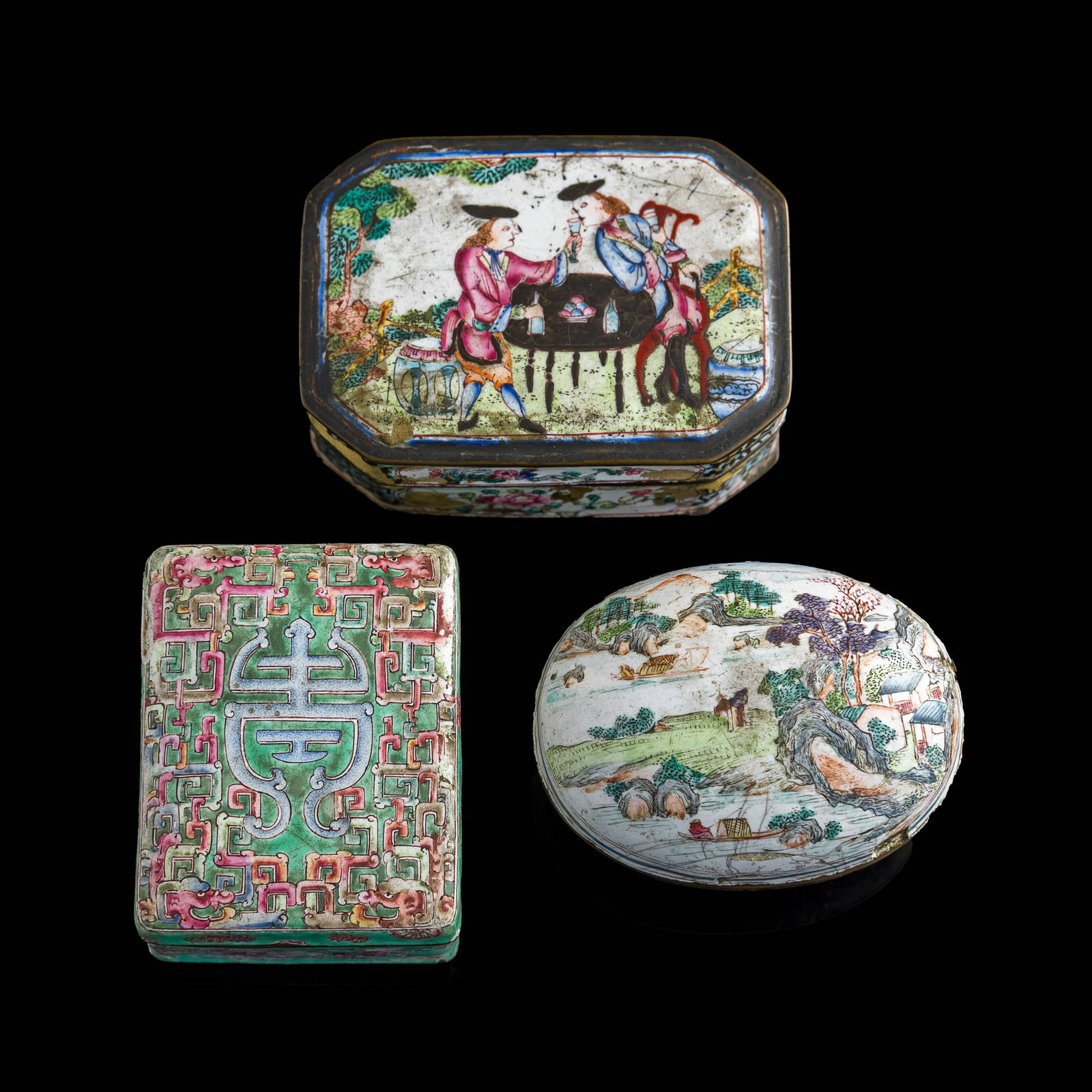 Three Chinese Painted Enamel Copper Boxes, 18th/19th Century - Sep 13 ...