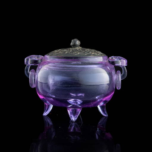 A Chinese Blue Peking Glass Censer, 18th/19th Century