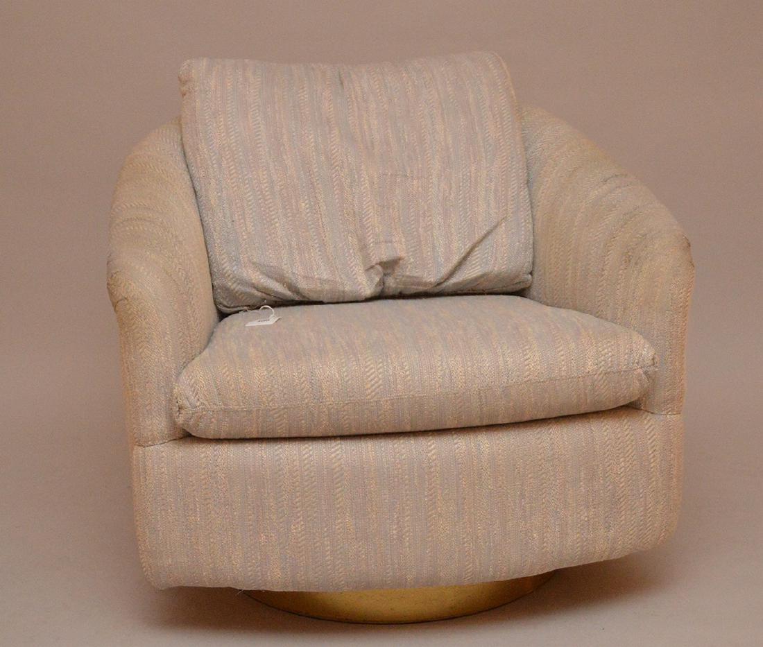 Milo Baughman / Thayer Coggin Upholstered Swivel Chair.