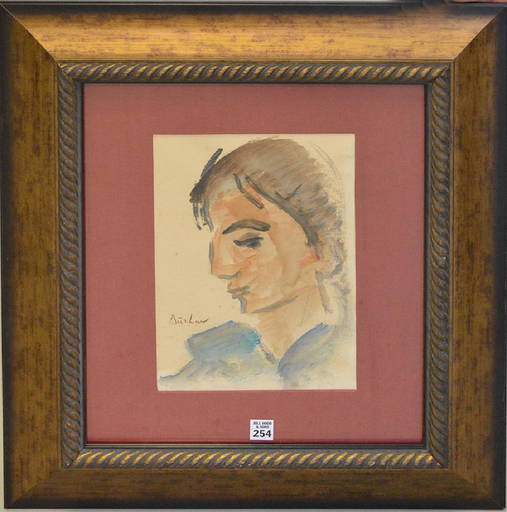Carl Adolph Buchner (south Africa 1921) Watercolor Face