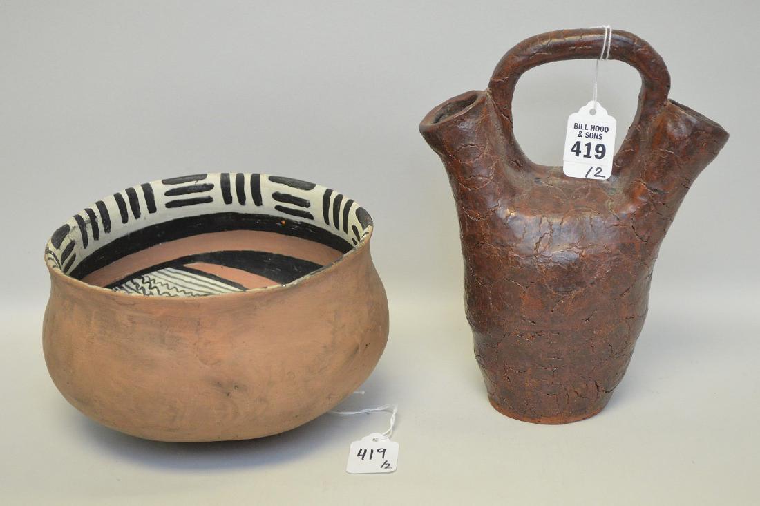 Two Native American Pottery Vessels Includes: A