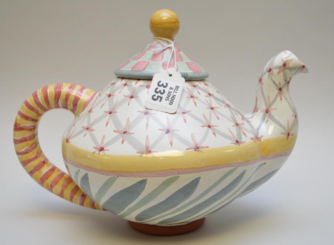 Mackenzie Childs Teapot, 9"h X 10"w