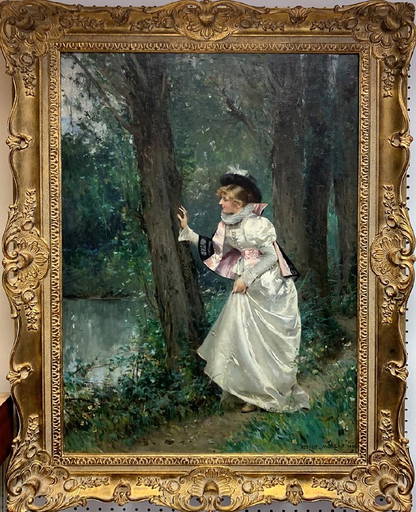 Adrien Moreau (french, 1843 1906), Oil On Canvas, "lady